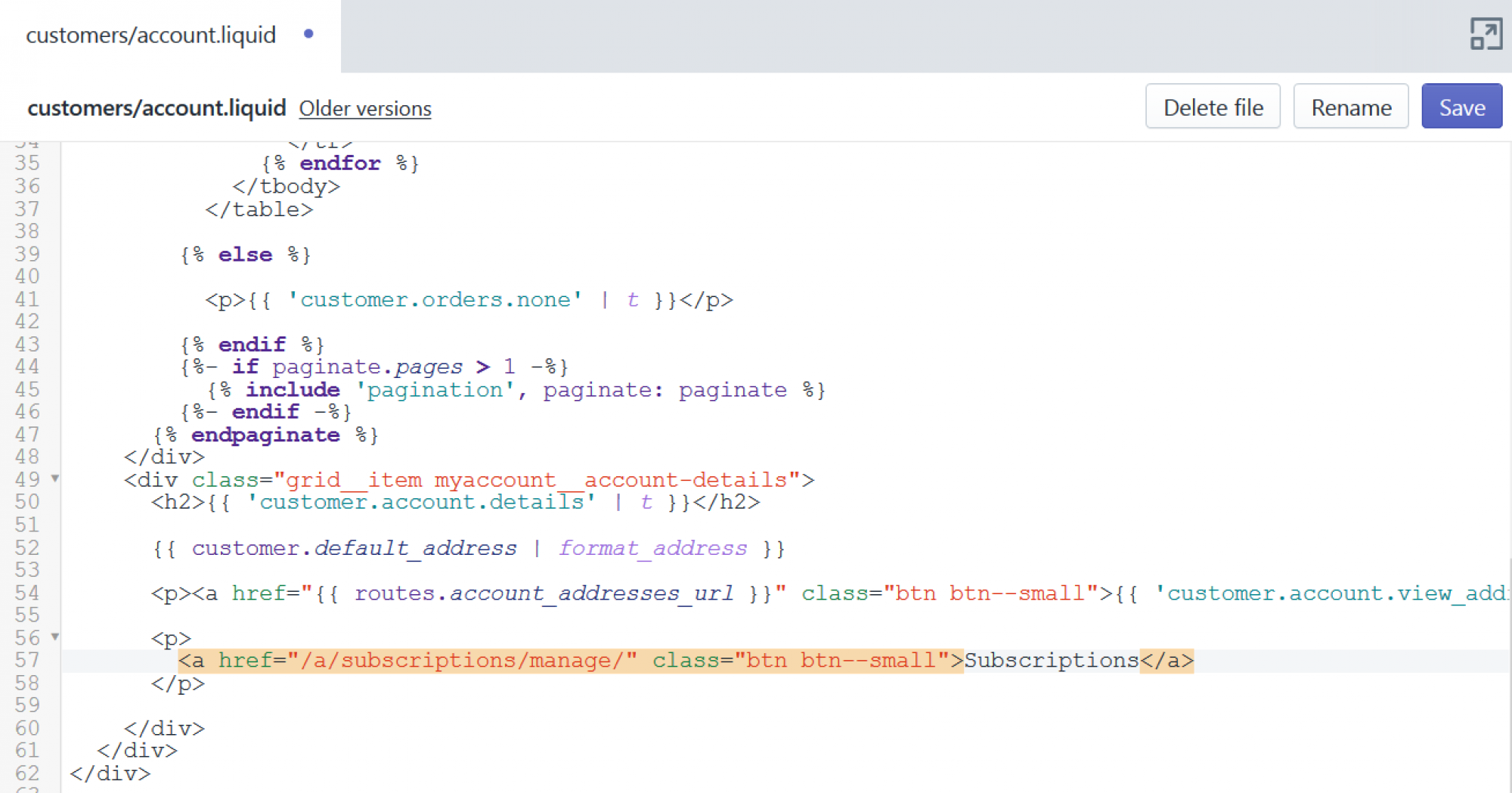 Add Link To Subscriptions List | Seal Subscriptions